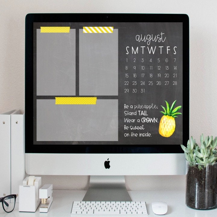 Pineapple Desktop Wallpaper Calendar | 2024-25 Calendar, Organizer ...