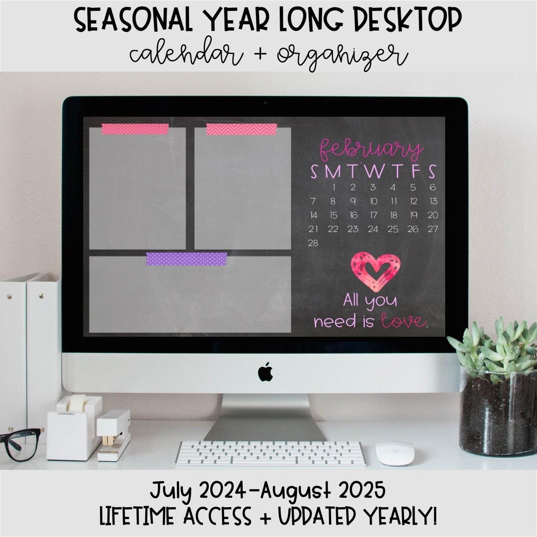 Seasonal Desktop Wallpaper Calendar | 2024-25 Calendar, Organizer ...
