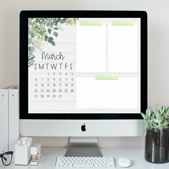 Shiplap Desktop Wallpaper Calendar | 2024-25 Calendar, Organizer ...