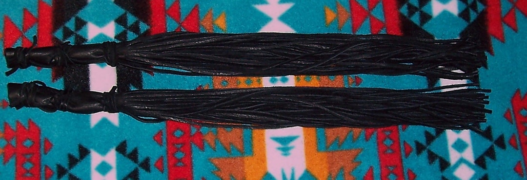 Native American Black Deerskin Leather Hair Ties - Etsy