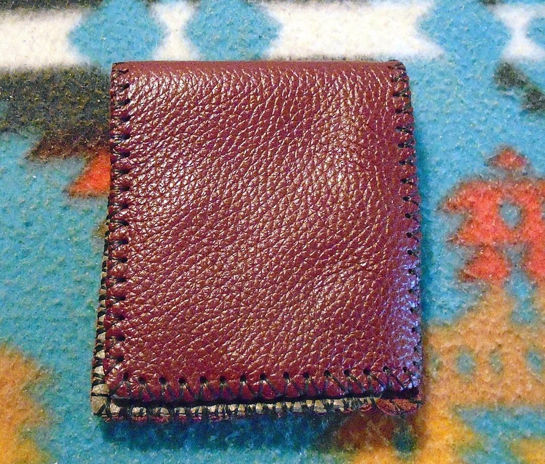 American Indian Brick Red Colored Deer Skin Leather Folding Wallet - Etsy