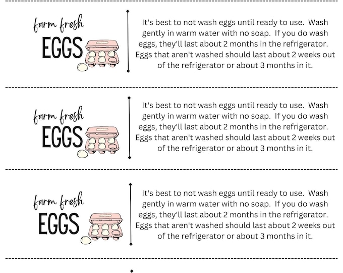 Farm Fresh Eggs--printable Egg Carton Label, Digital Download, Includes ...