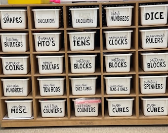Math Manipulative Labels, Math Center Labels, Math Manipulative Bin ...