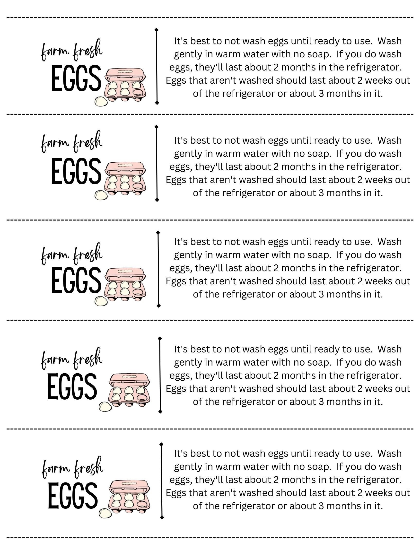 Farm Fresh Eggsprintable Egg Carton Label Digital Download - Etsy