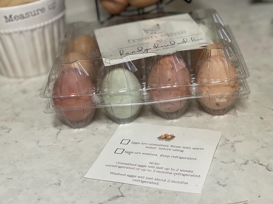 Fresh Eggs, Handling Instructions, Enclosure Card, Front/back - Etsy