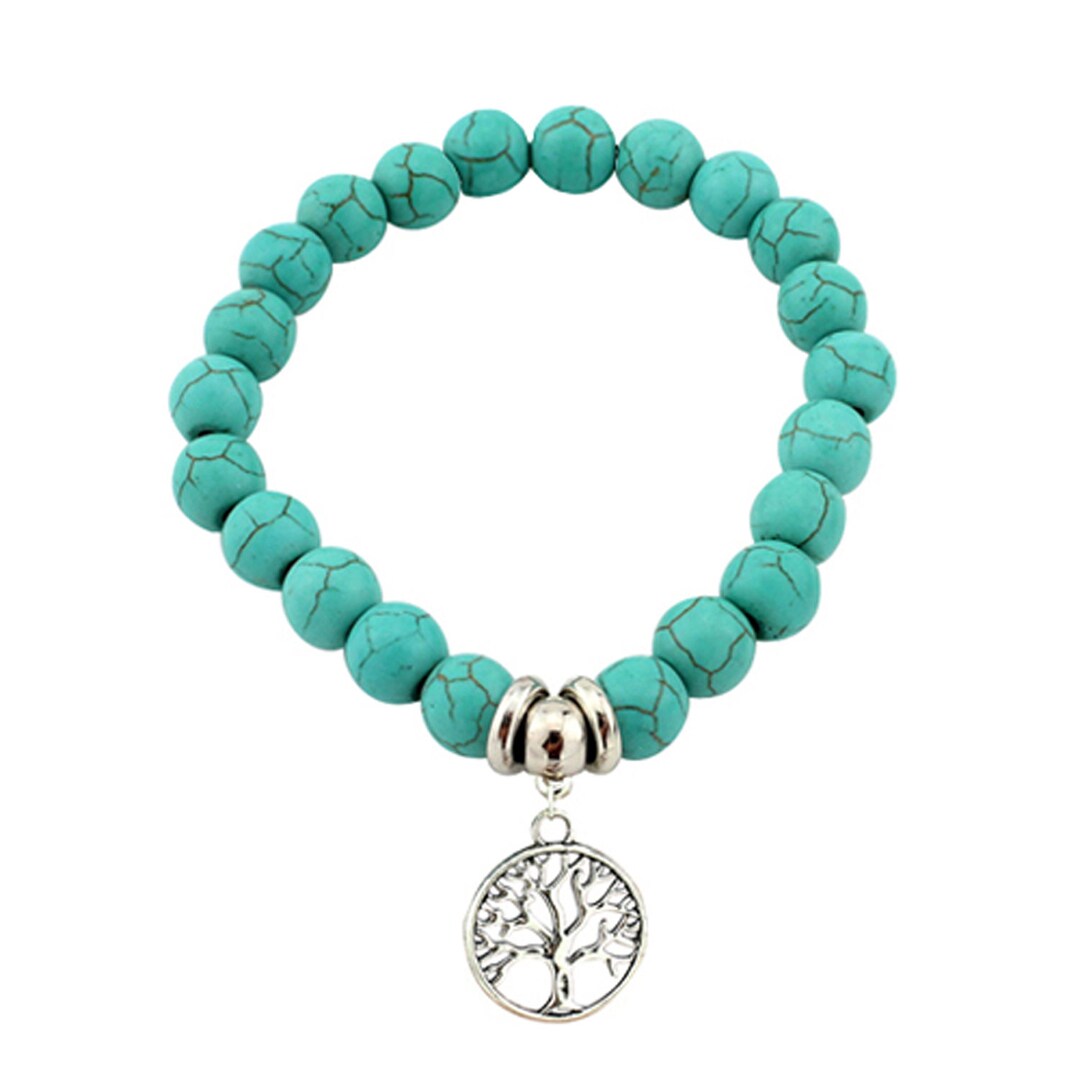 Turquoise Charm Bracelet - Etsy