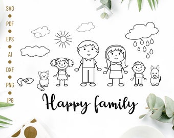 Stick Family SVG Bundle, Family SVG Bundle, Family Cut File, Family ...