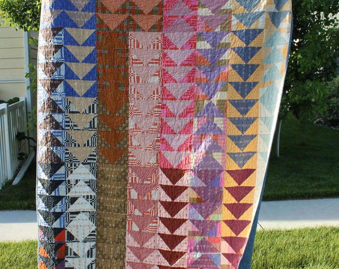 Handmade Modern Spring Quilt - Ready to Ship - Warmth of Spring Design ...