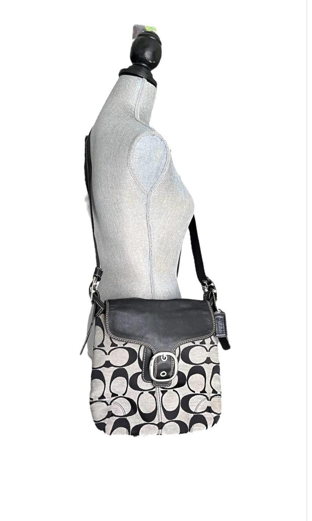 Coach SOHO Y2k Signature Jacquard Gray Black Convertible Shoulder ...