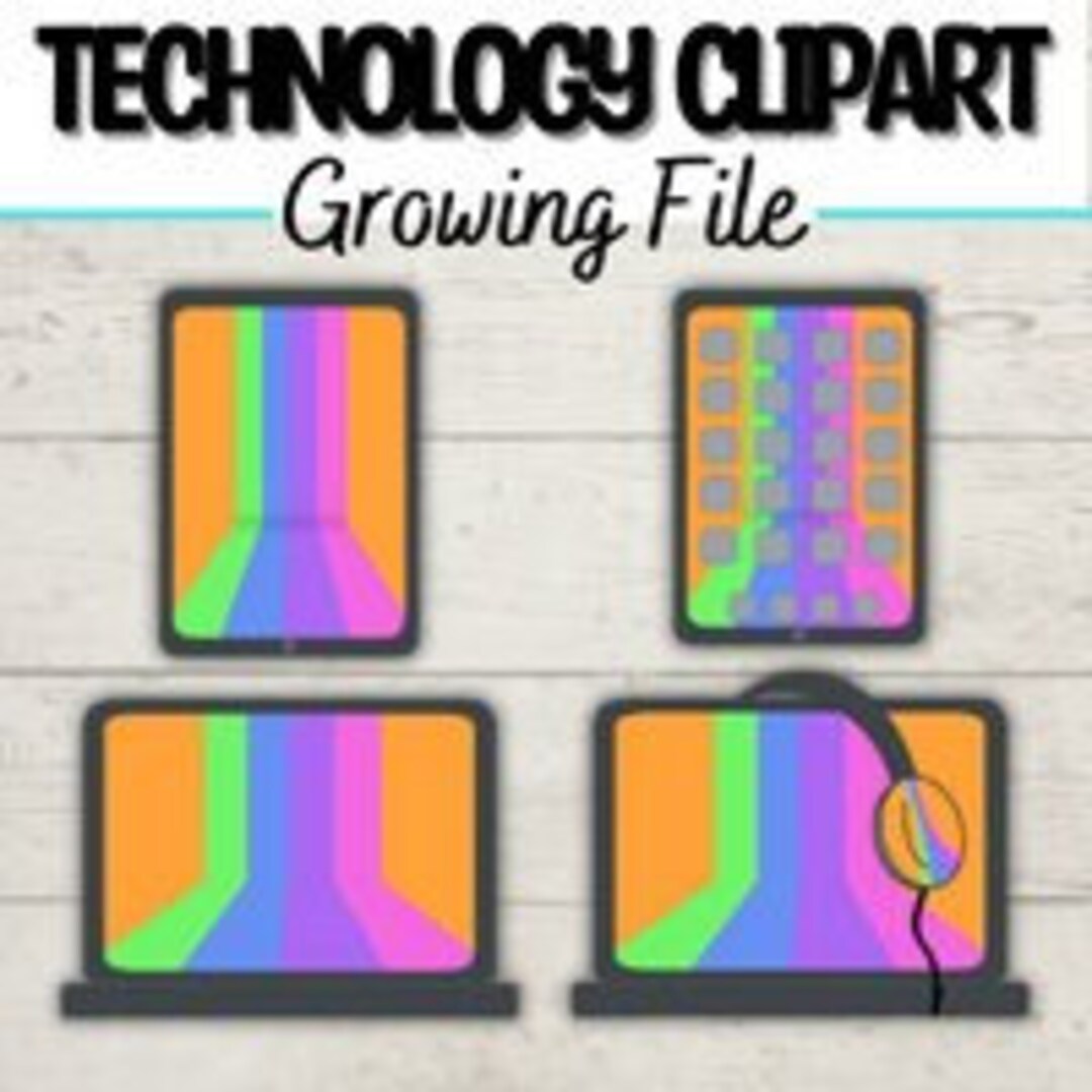 Technology Clipart - Colorful - Etsy