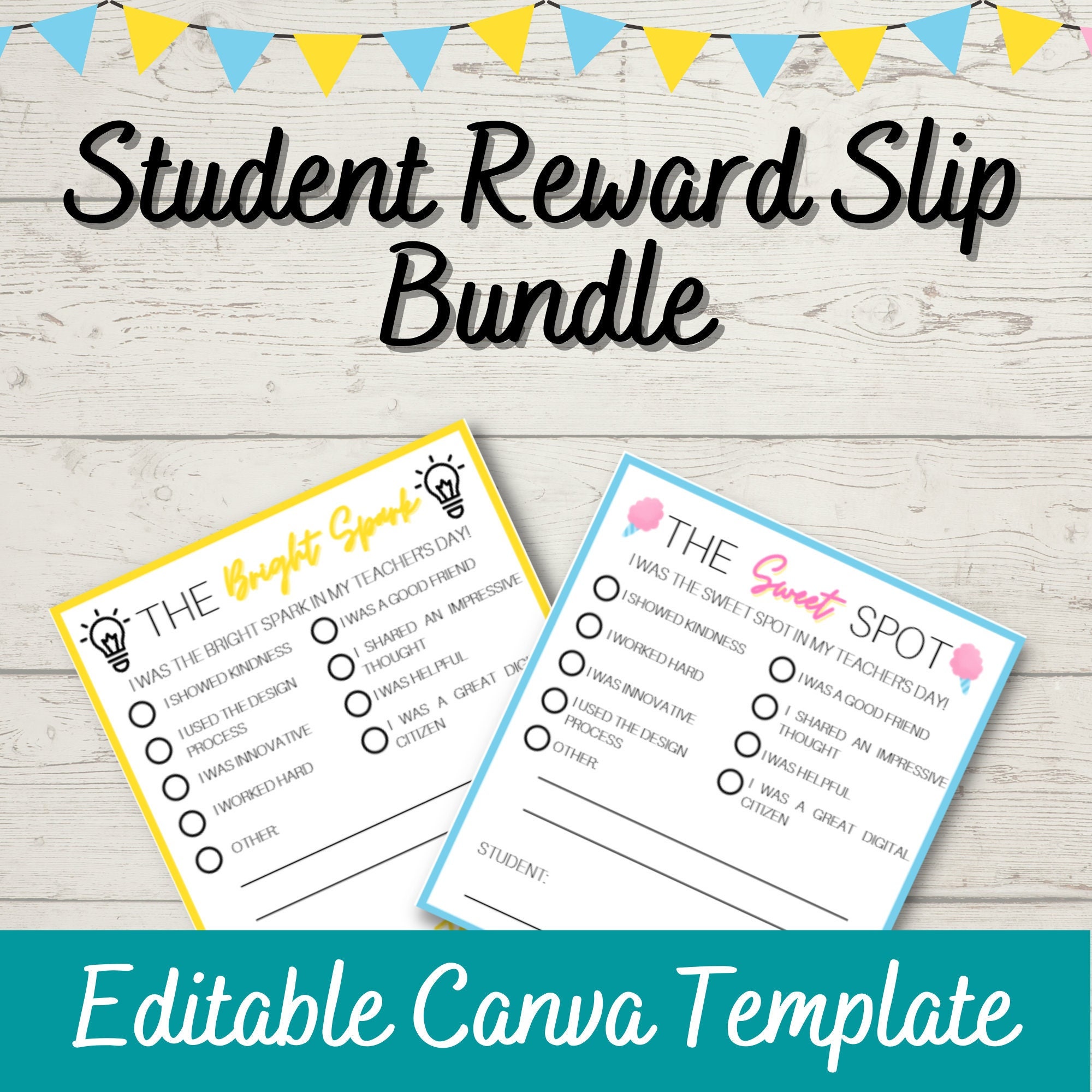 Customizable Student Reward Slips Bundle - Etsy