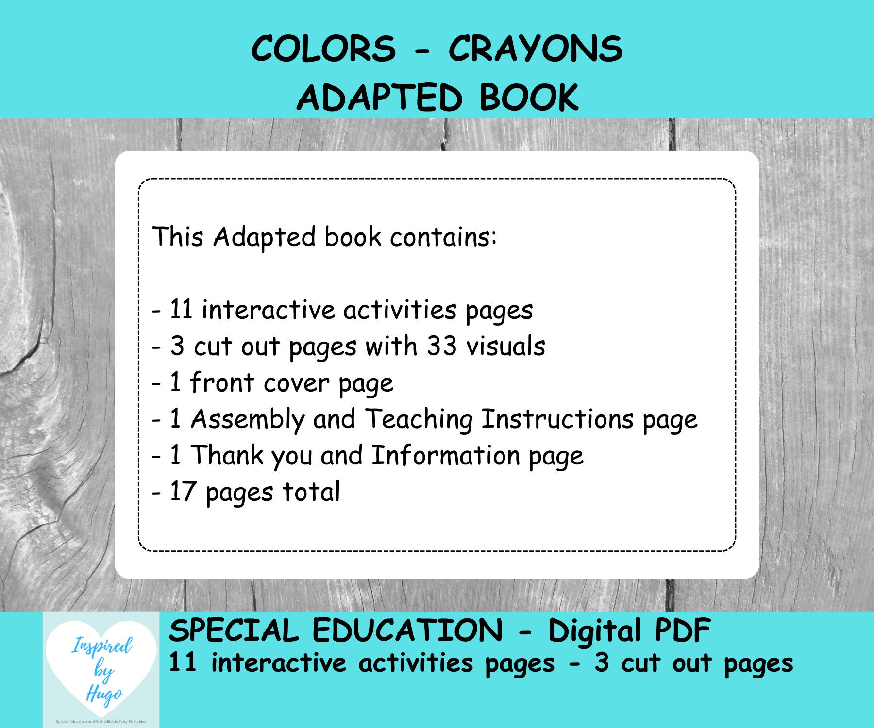 Colors Adapted Book, Printable Adapted Book, Autism Resource ASD ...