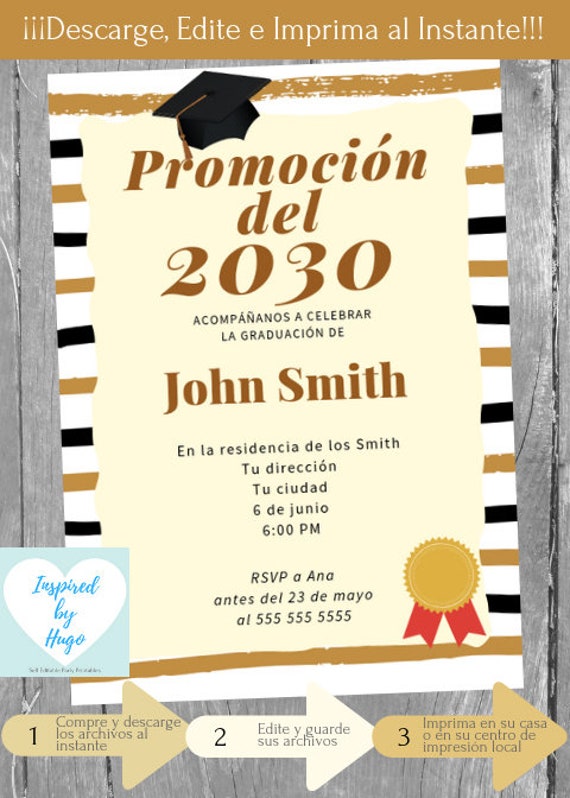 Invitación Fiesta De Graduación Invitación Baile De | Etsy