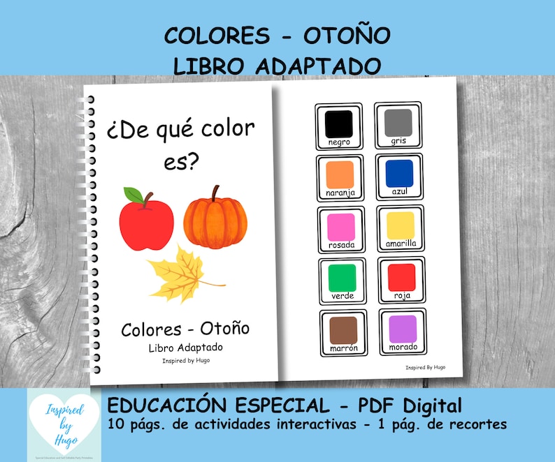Libro Adaptado De Colores, Libro De Otoño Imprimible, Recursos Autismo ...
