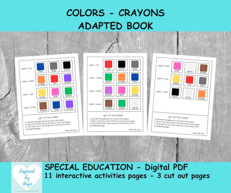 Colors Adapted Book, Printable Adapted Book, Autism Resource ASD ...