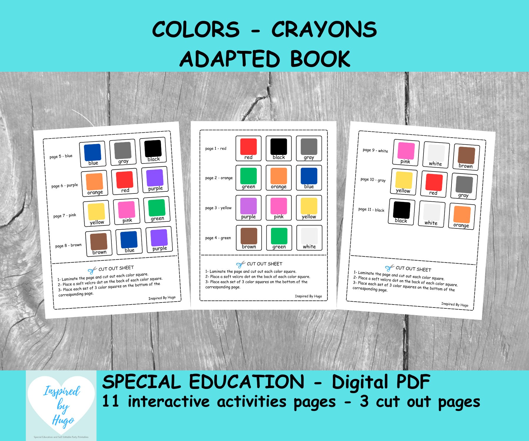 Colors Adapted Book, Printable Adapted Book, Autism Resource ASD ...