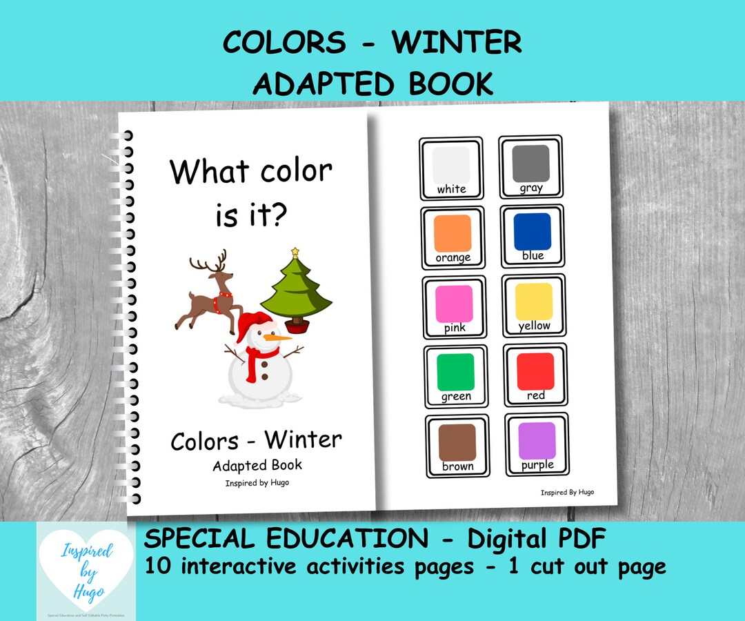 Winter Colors Adapted Book, Christmas Printable Adapted Book, Autism ...