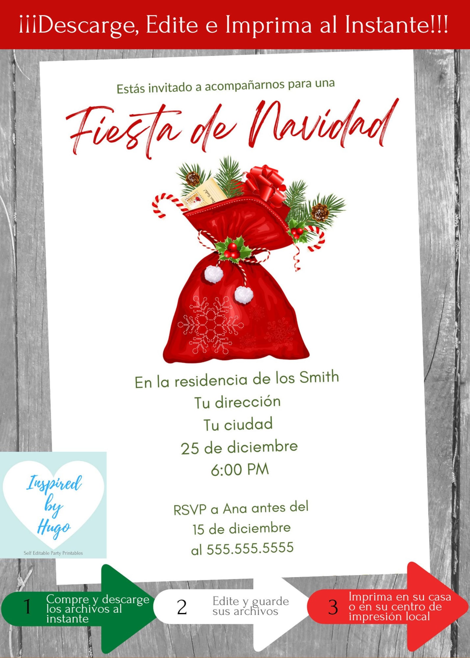 Invitación Fiesta De Navidad, Invitación Fiesta Familiar Empresarial, Ideas Posada Navideña ...