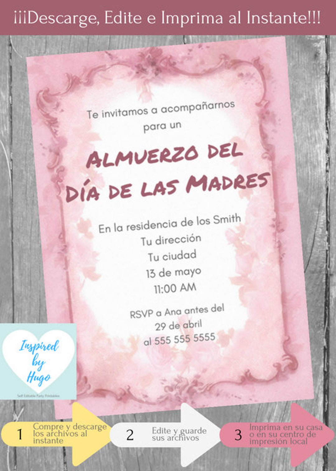 Invitación Almuerzo Día De Las Madres Invitación Día De Las Madres