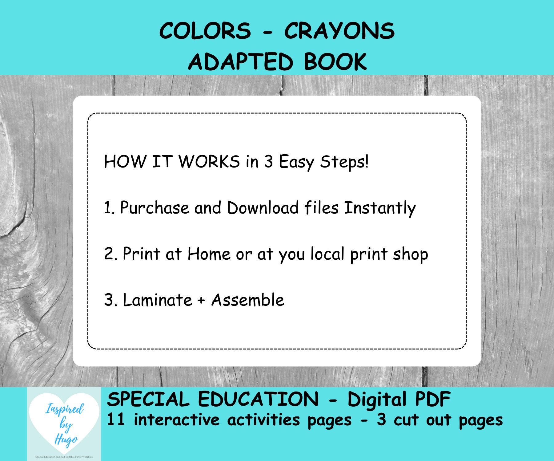 Colors Adapted Book, Printable Adapted Book, Autism Resource ASD ...