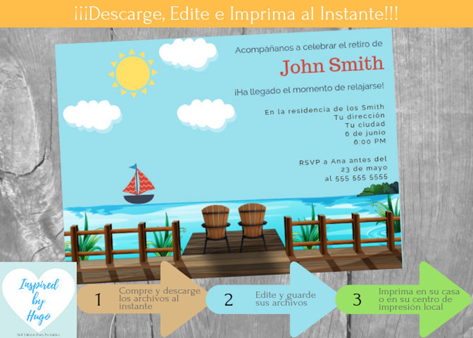 Invitación Fiesta De Jubilación, Invitación De Retiro, Fiesta Lago ...