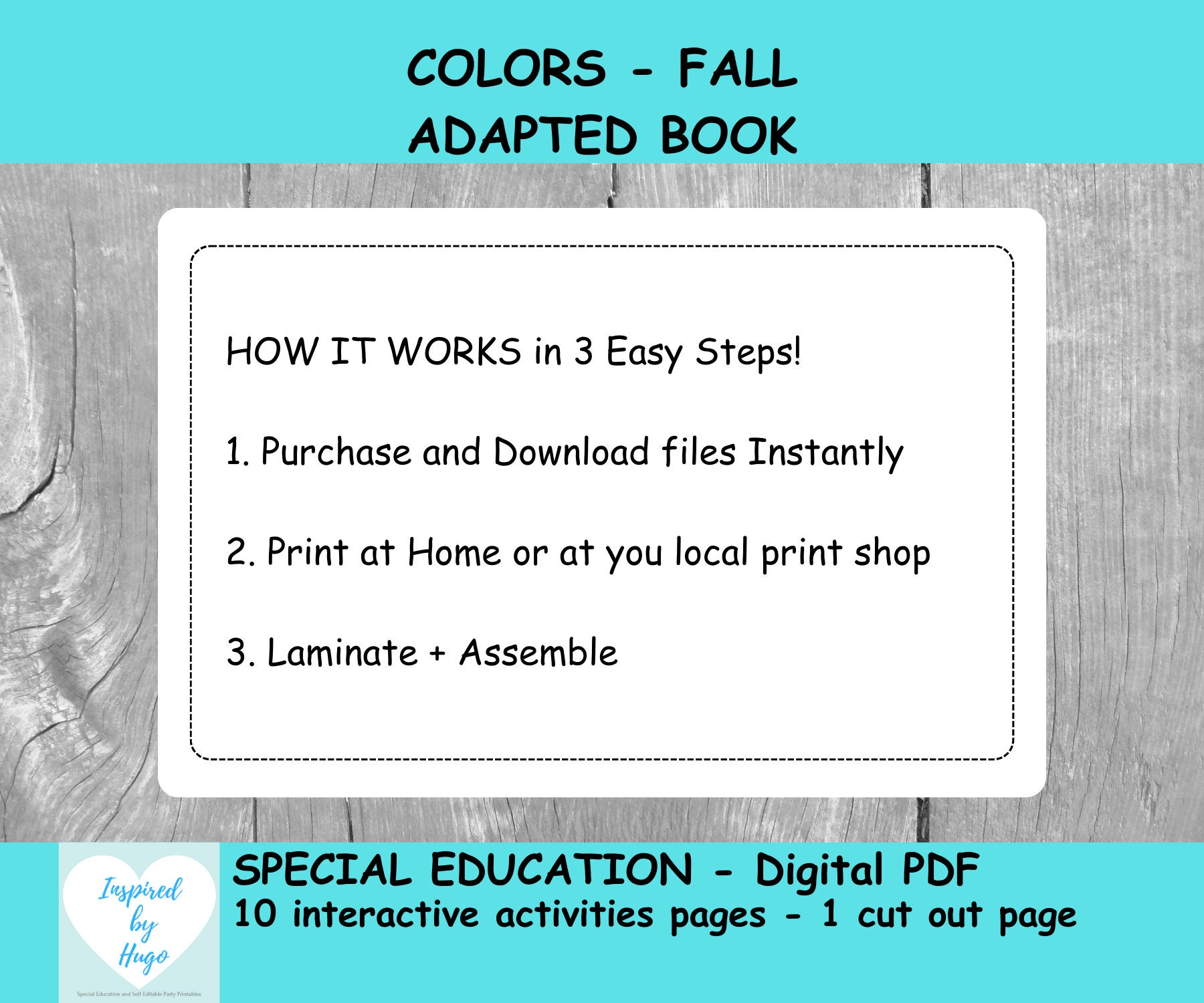 Fall Colors Adapted Book, Printable Adapted Book, Autism Resource ASD ...