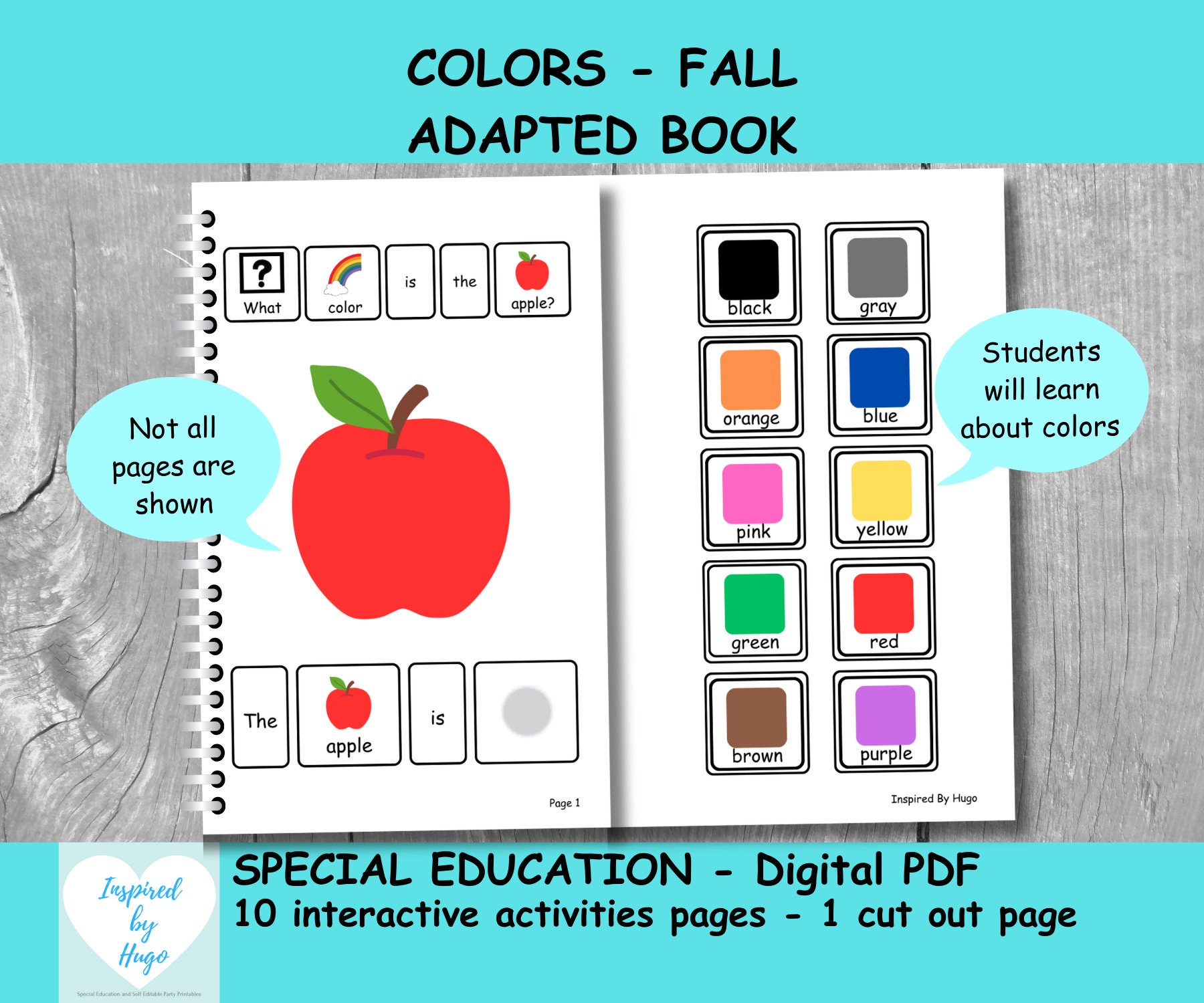 Fall Colors Adapted Book, Printable Adapted Book, Autism Resource ASD ...