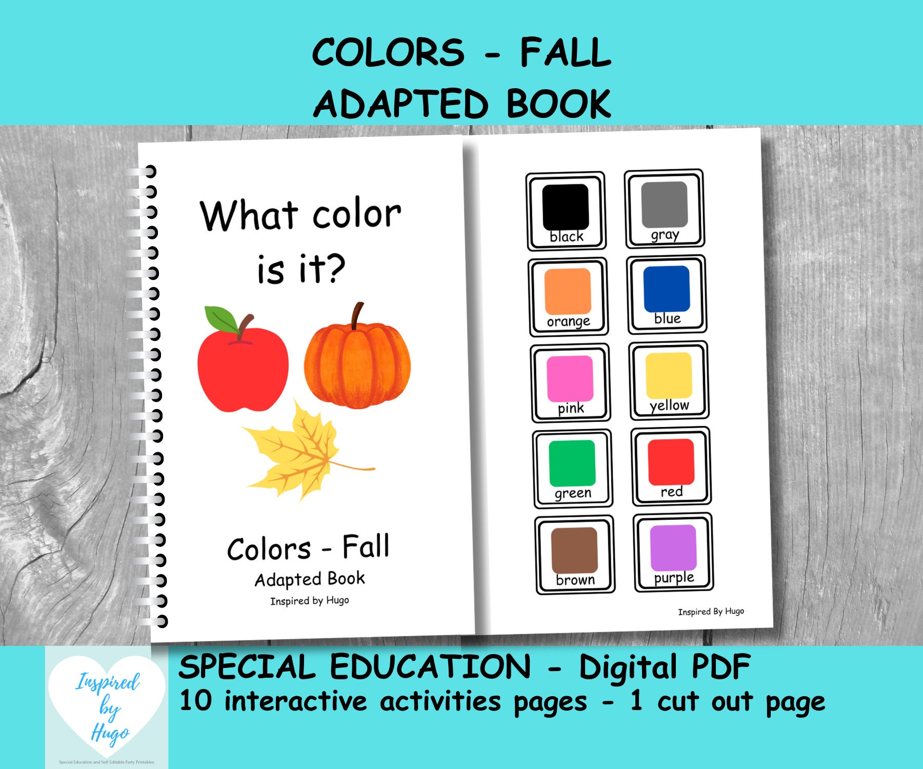 Fall Colors Adapted Book, Printable Adapted Book, Autism Resource ASD ...