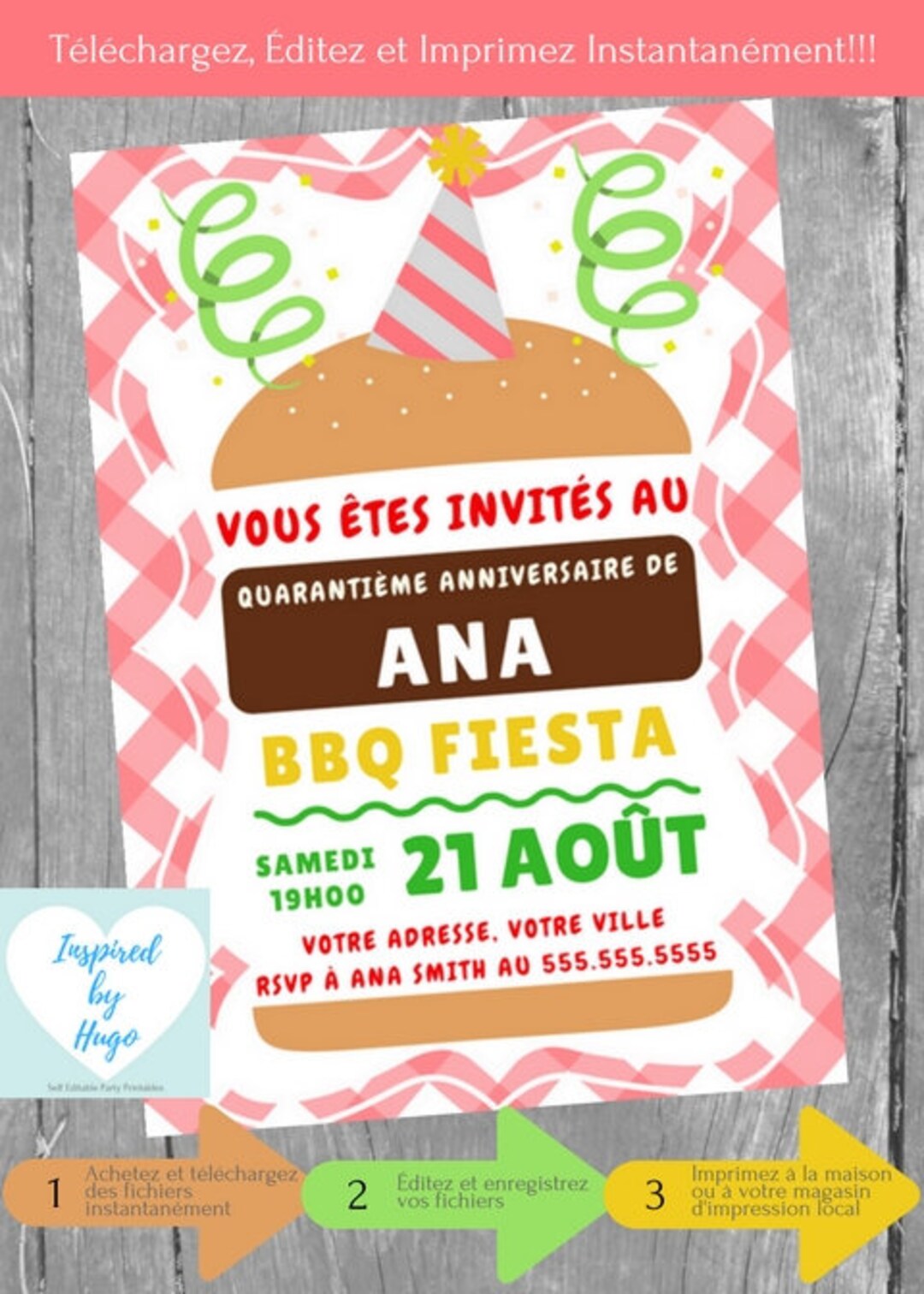 Invitation De BBQ Pour Fête D'anniversaire Femme Invitation D ...