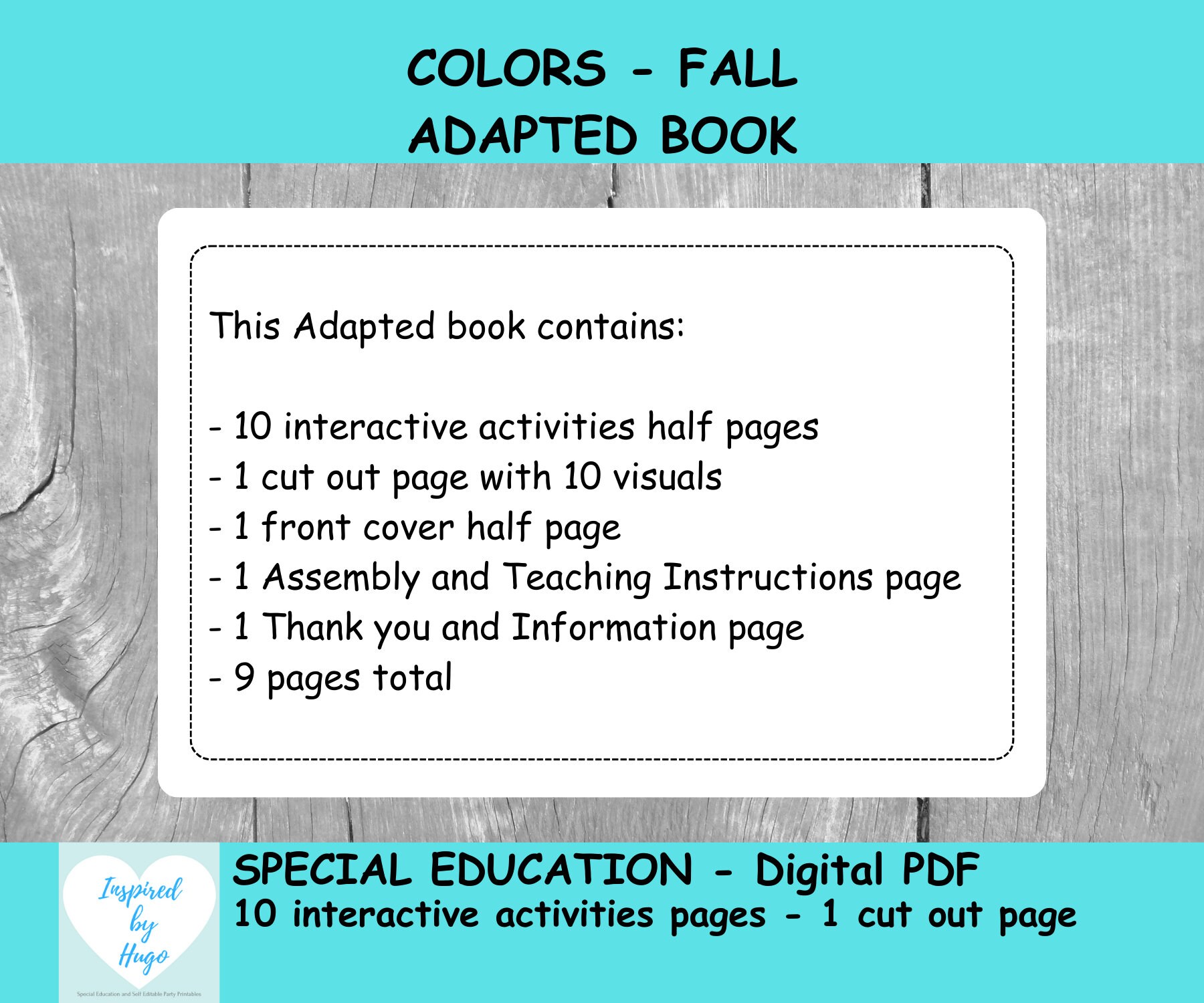 Fall Colors Adapted Book, Printable Adapted Book, Autism Resource ASD ...