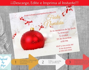 Invitación Fiesta De Navidad, Invitación Fiesta Familiar Empresarial, Ideas Posada Navideña ...