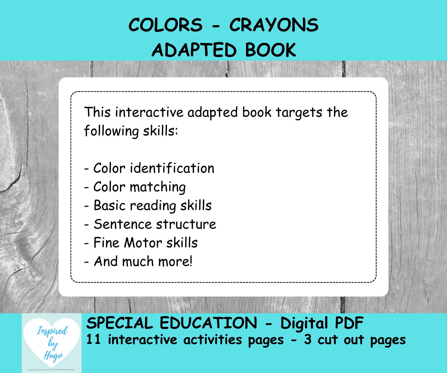 Colors Adapted Book, Printable Adapted Book, Autism Resource ASD ...