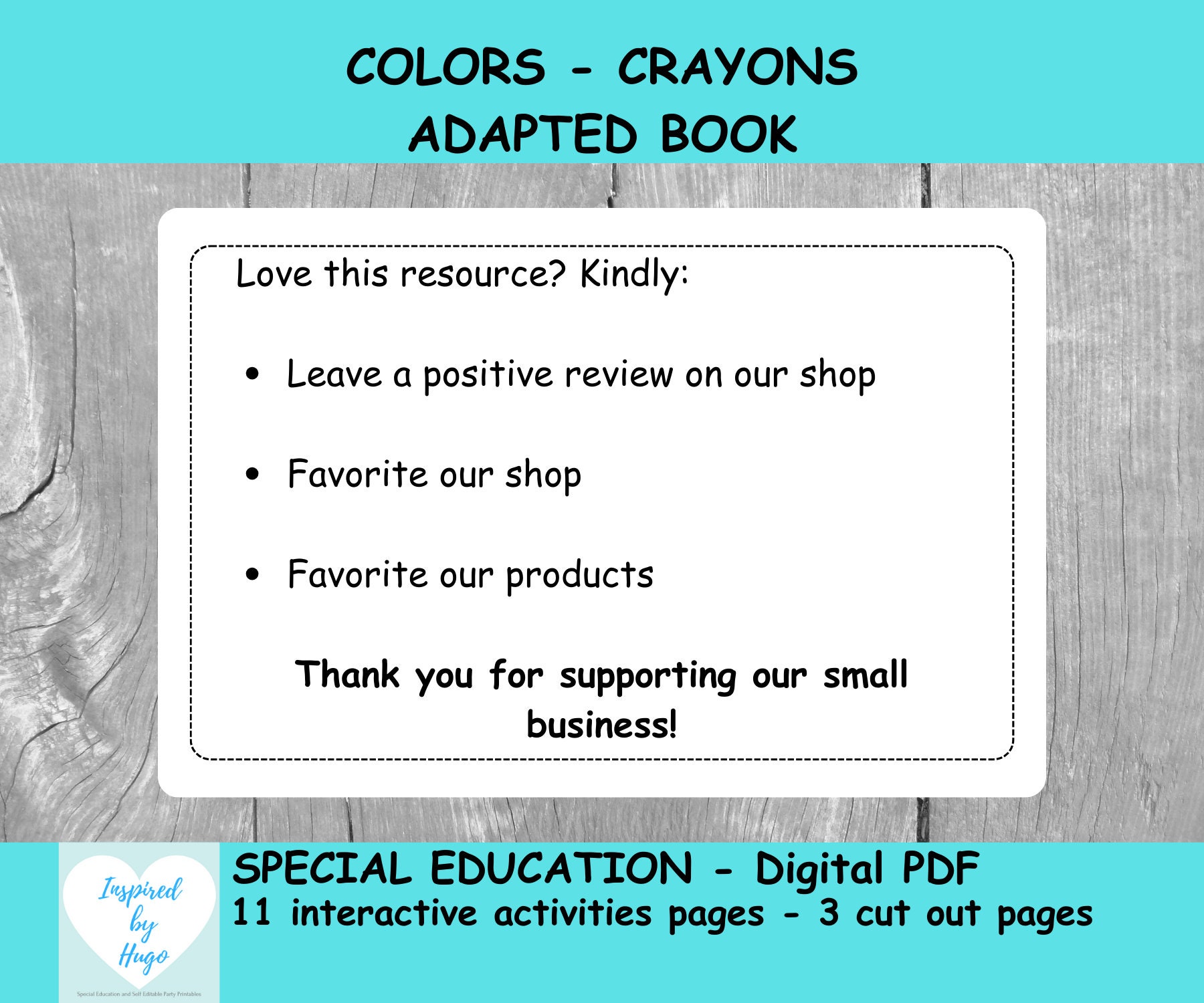 Colors Adapted Book, Printable Adapted Book, Autism Resource ASD ...