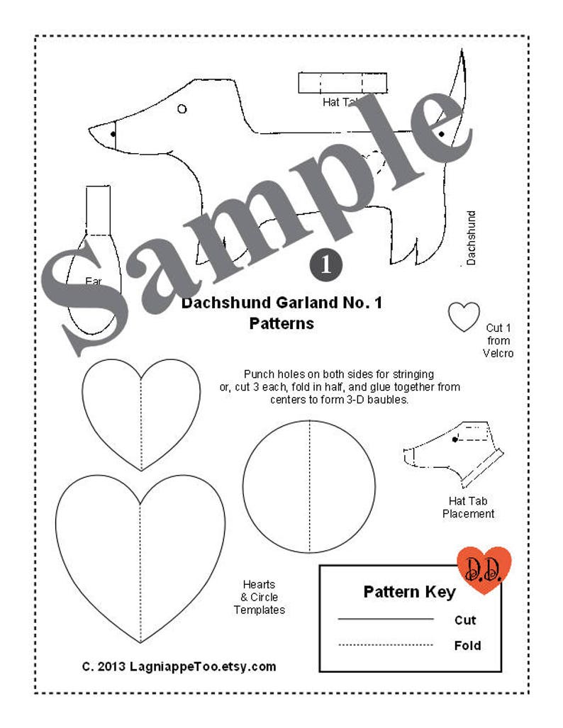 Dachshund Dog Paper Craft _ Garland Pattern & Printable + LOTS of FUN ...