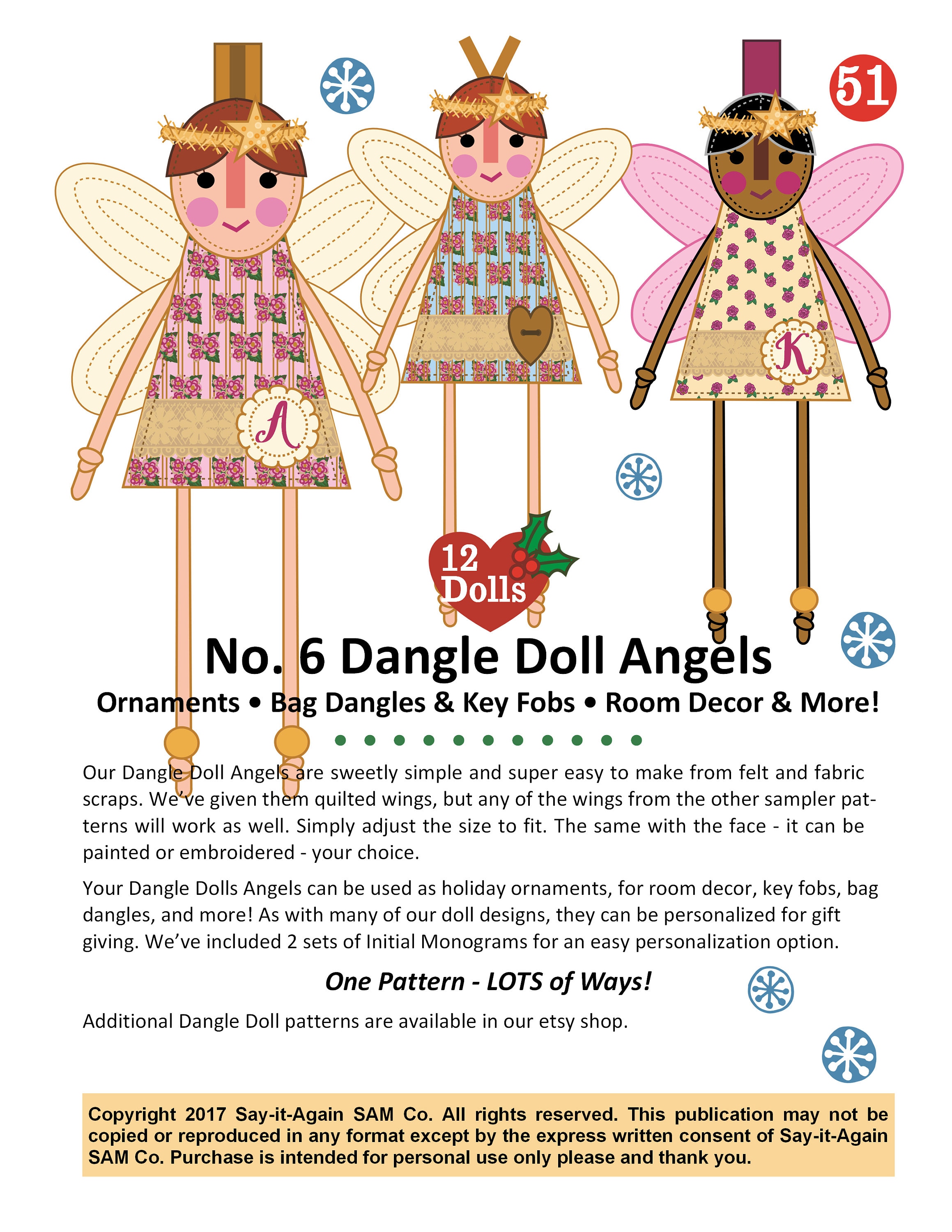 12 Dolls of Christmas DOLL Sampler_doll Patterns & Printables_vol. 1 ...