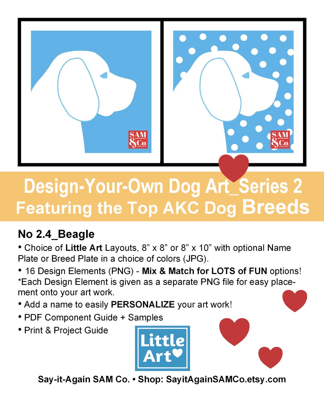 Design Your Own Dog Art * PERSONALIZED Dog Clip Art * No. 2.4 Beagle ...