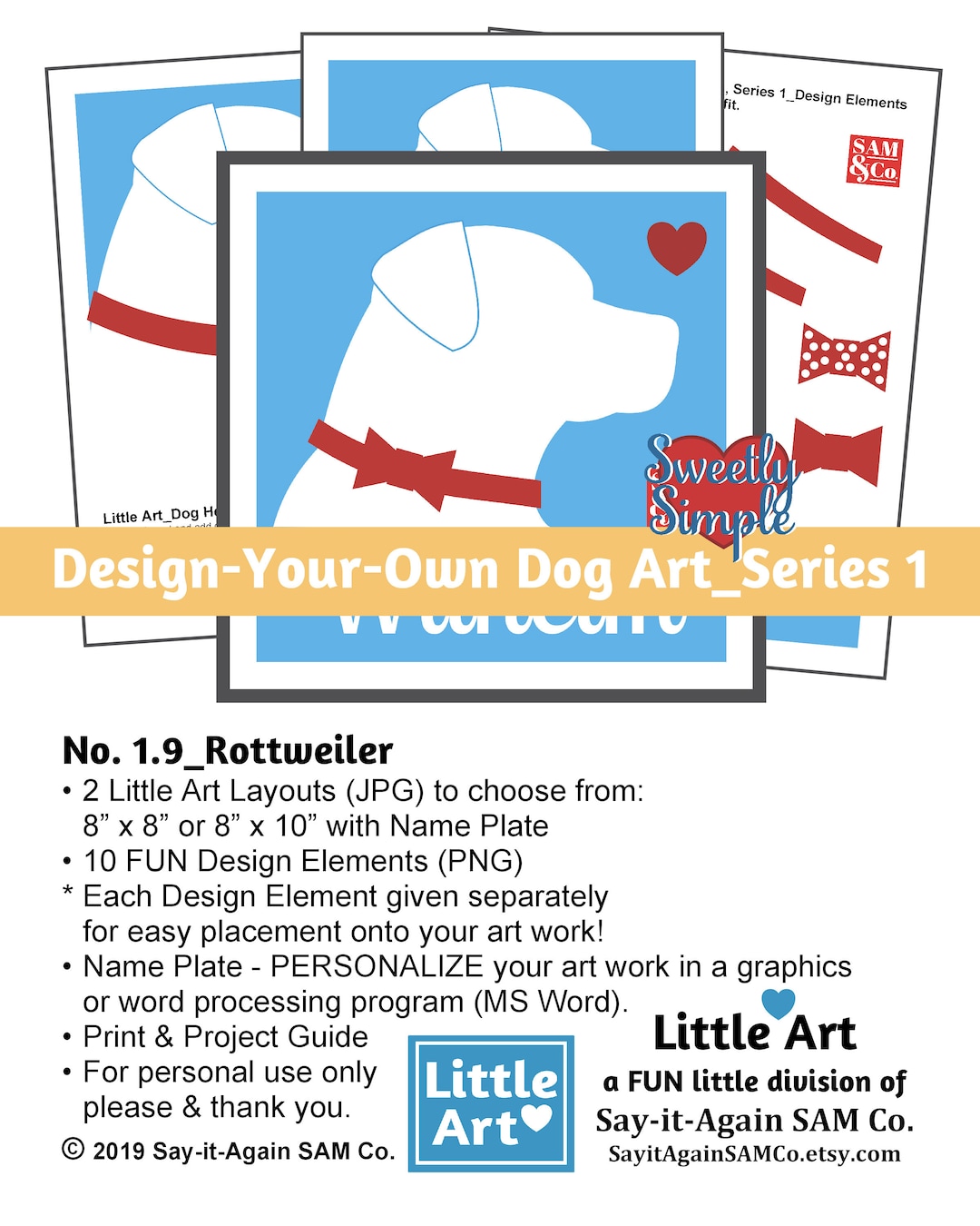 Design Your Own Dog Art * PERSONALIZED Dog Clip Art * No. 9 Rottweiler ...