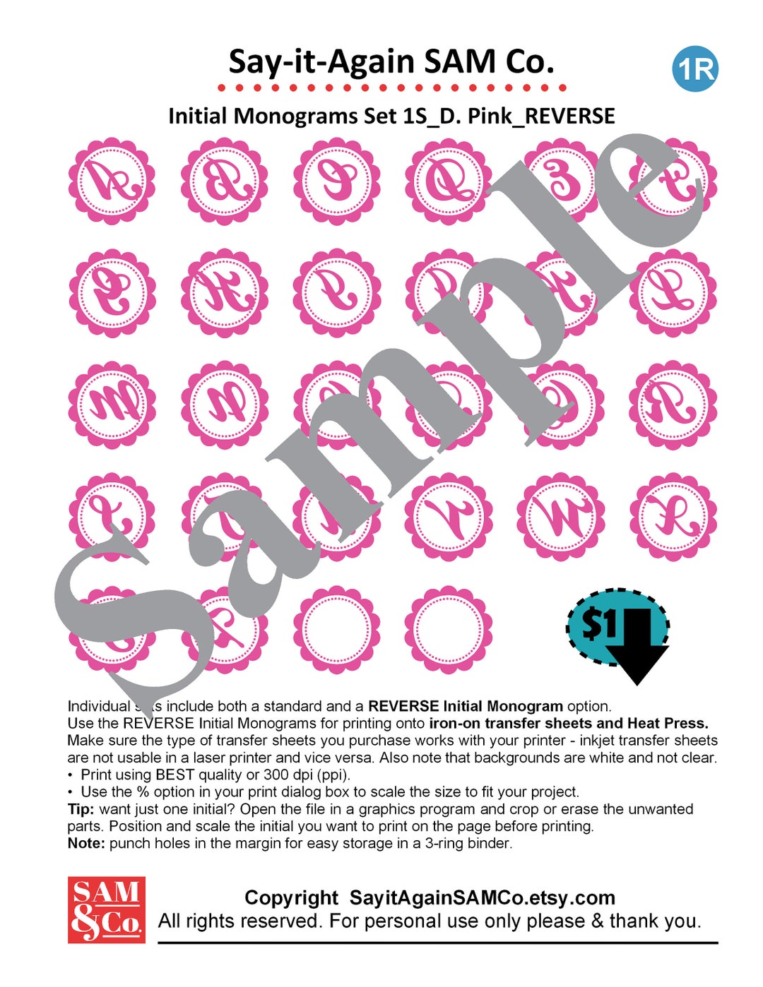 Initial Monograms_script_d Pink_clip Art: Iron-on Transfers, Stickers ...