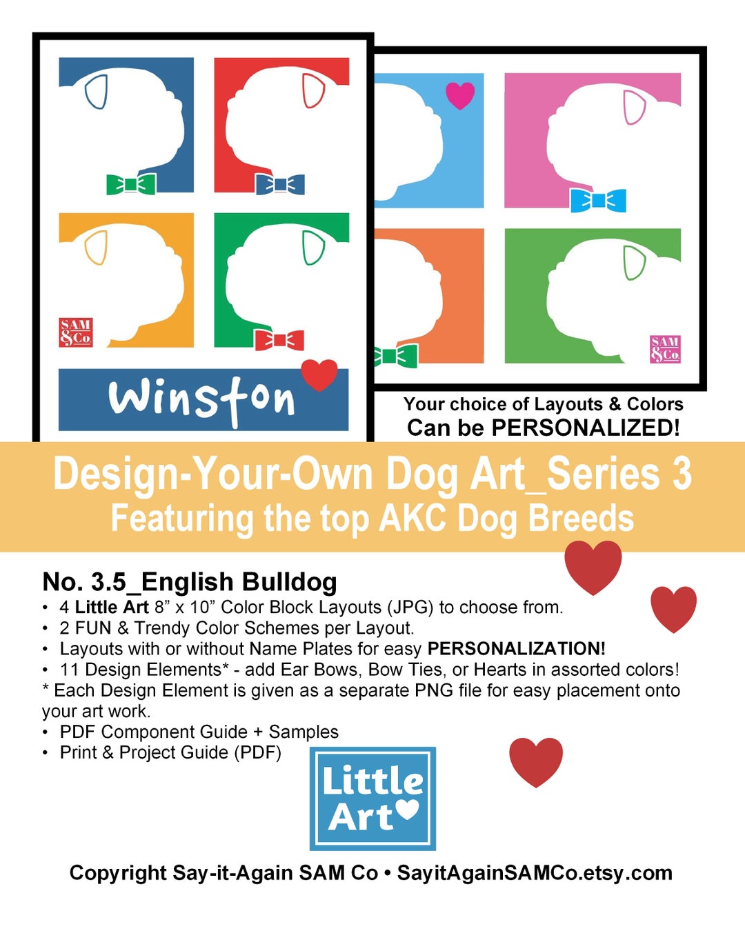 Design Your Own Dog Art * PERSONALIZED Dog Clip Art * No. 3.5 Bulldog ...