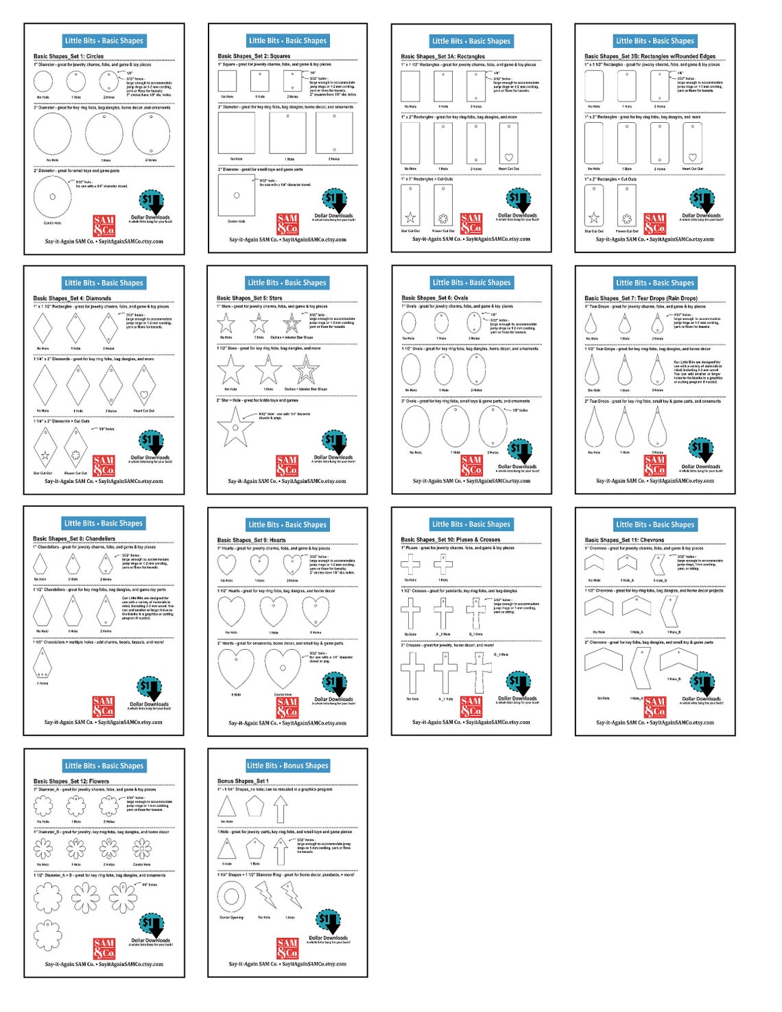 SVG Cut Outs Graphics_basic Shapes Deluxe Set BONUS_PNG - Etsy