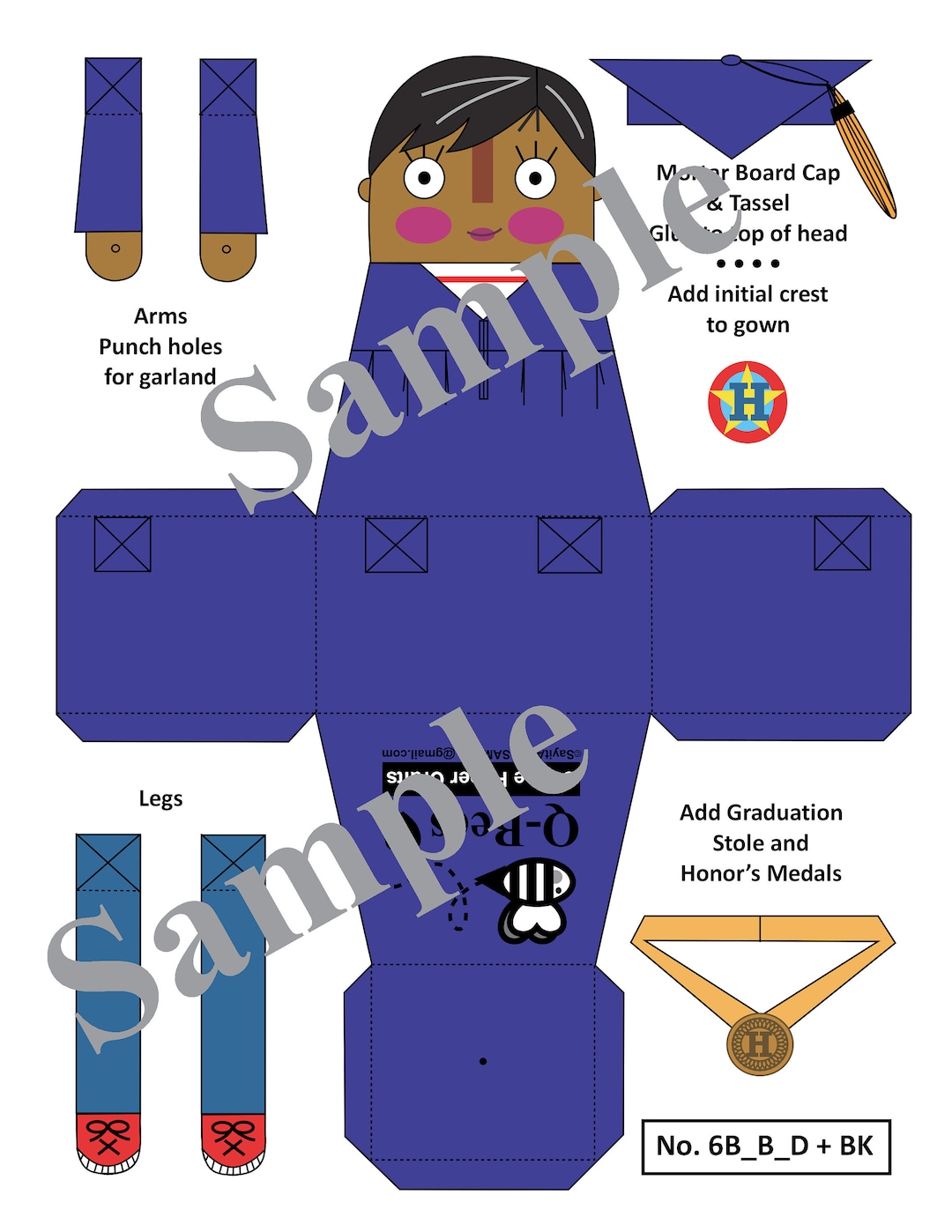 Cubee Paper Doll Craft_no. 6A Q-bee GRADUATION Boy_personalized! D ...