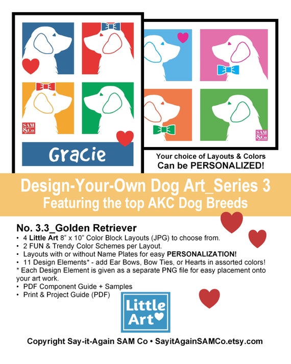 Design Your Own Dog Art PERSONALIZED Dog Clip Art No. 3.3 | Etsy