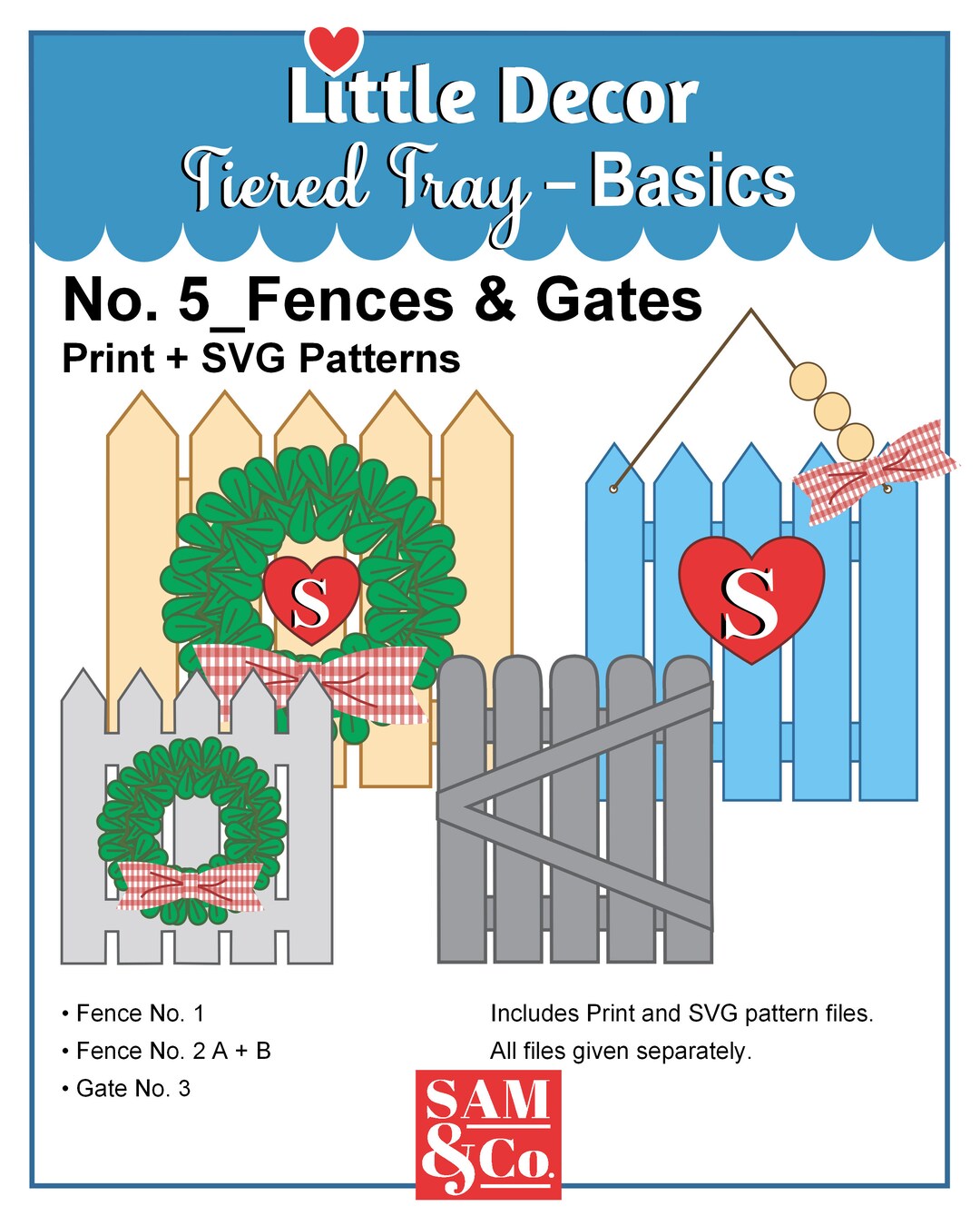 Tiered Tray Decor No. 5 FENCES & Gates Digital Pattern _ Print - Etsy