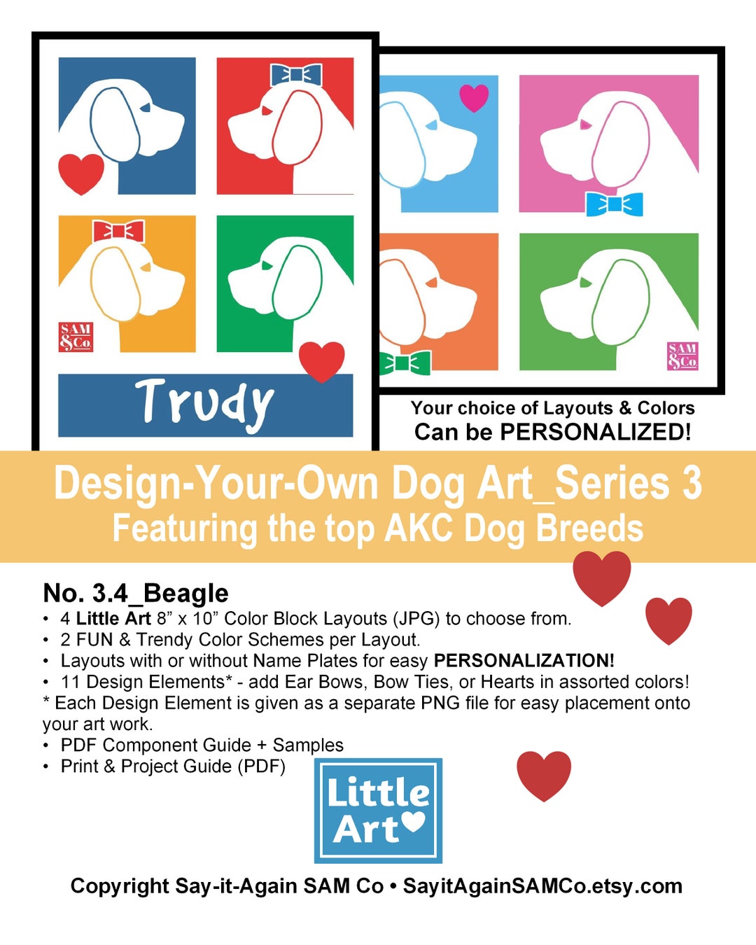 Design Your Own Dog Art * PERSONALIZED Dog Clip Art * No. 3.4 Beagle ...