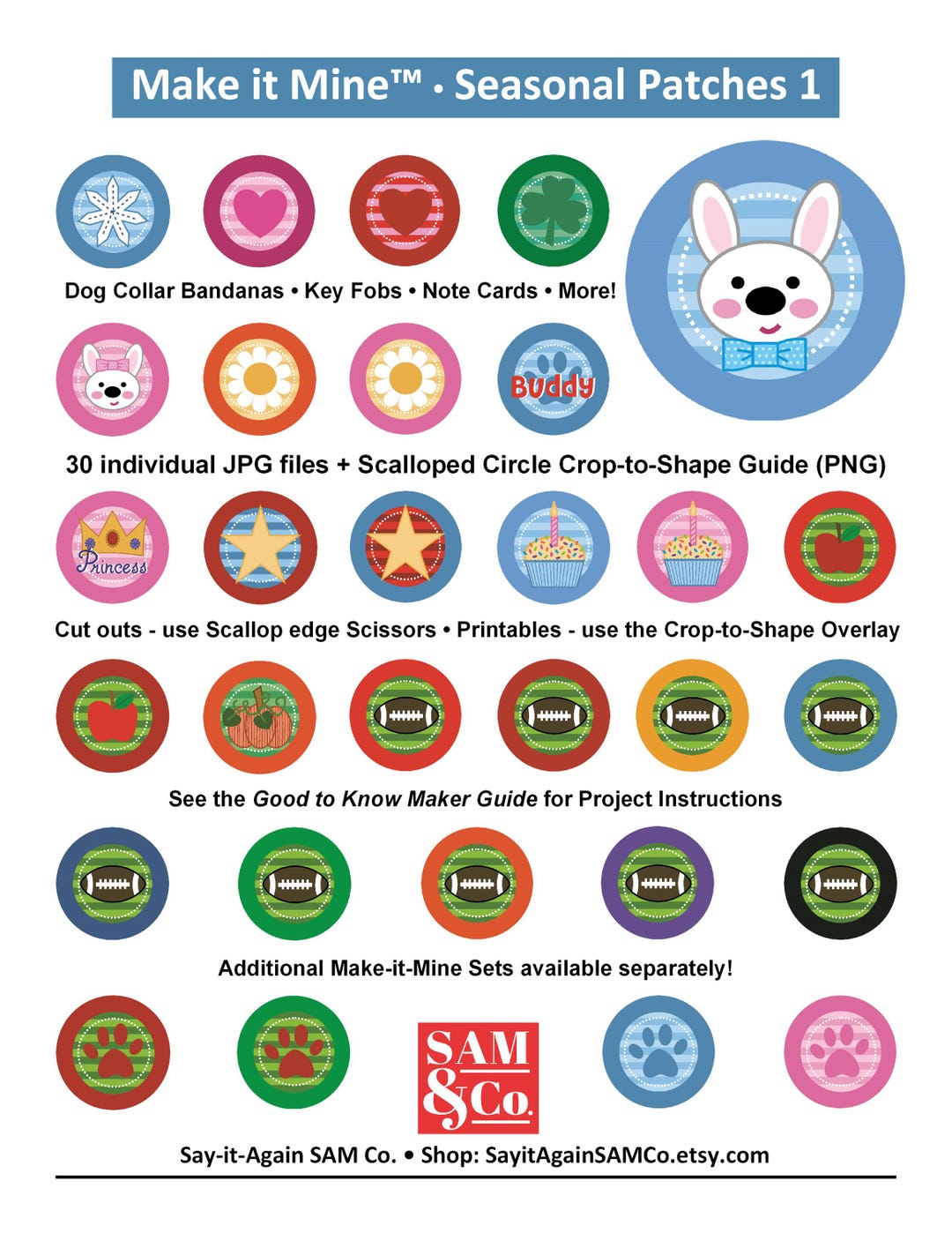 SEASONAL + Holiday Clip Art for Fabric Patches & Paper Crafts: Note ...