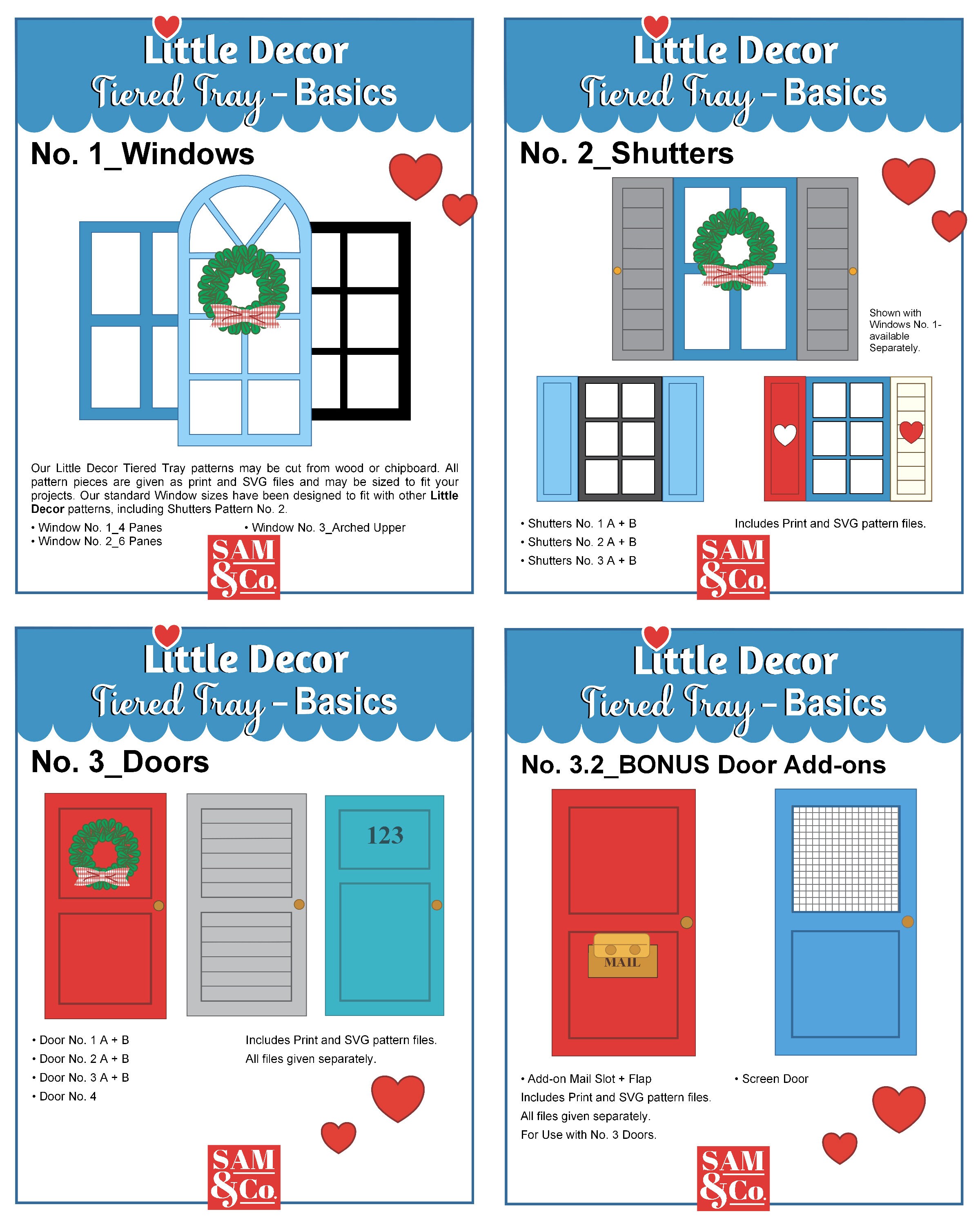 Tiered Tray Decor No. 2 SHUTTERS Digital Pattern _ Print Pattern + SVG ...