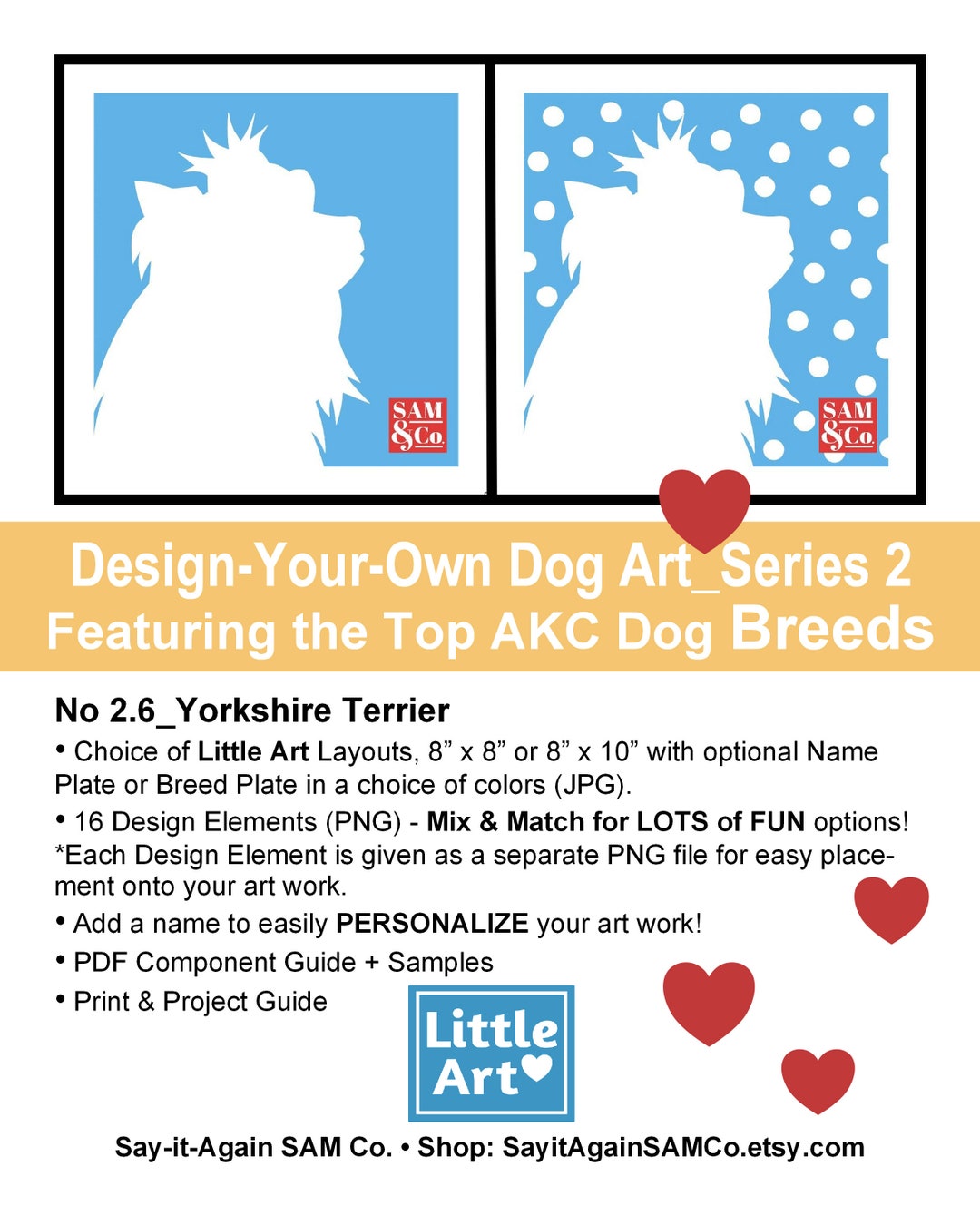 Design Your Own Dog Art * PERSONALIZED Dog Clip Art * No. 2.6 Yorkshire ...