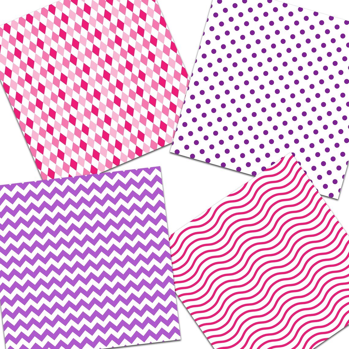 Purple and Pink Seamless Digital Paper Pack Commercial Use 300 Dpi 12 ...