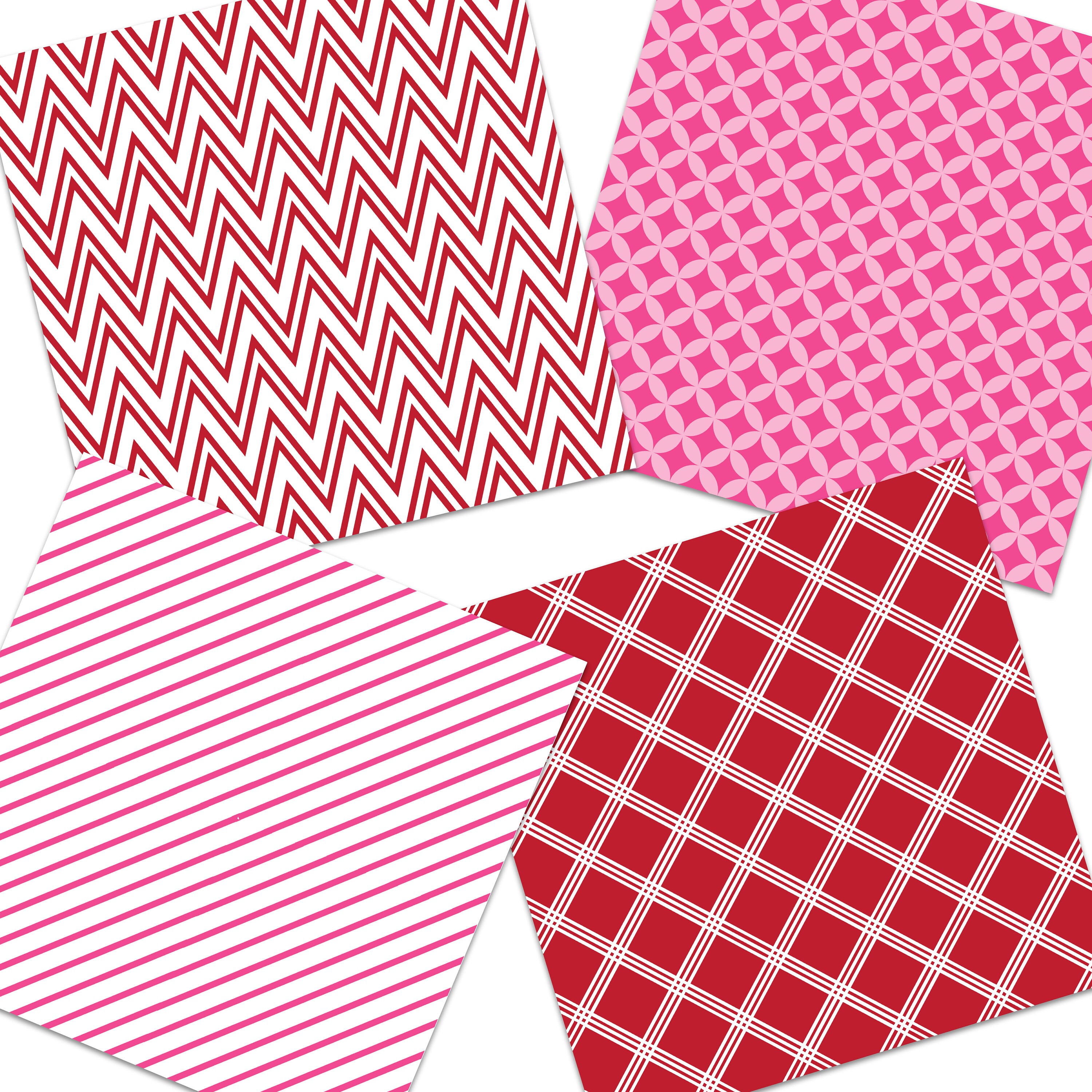Hot Pink and Red Digital Paper Pack ~ Commercial Use ~ 300 Dpi ~ 12 in ...