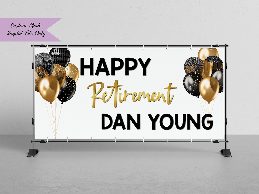 Happy Retirement Banner ~ Personalized Retirement Party Sign ~ Welcome ...